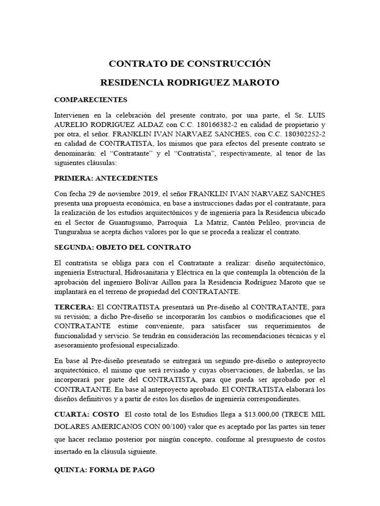 Contrato de Construcción | PDF