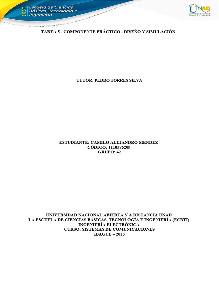 Tarea 5 G 42 Camilo Mendez | PDF | Modulación | Modulación de frecuencia