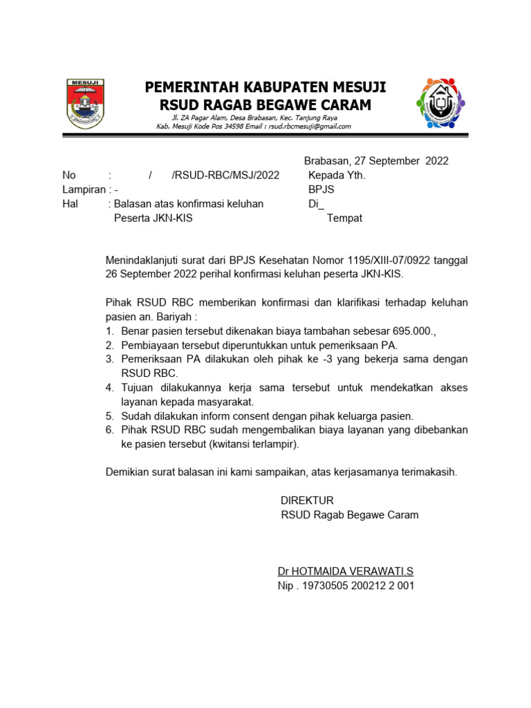 Surat Balasan BPJS | PDF