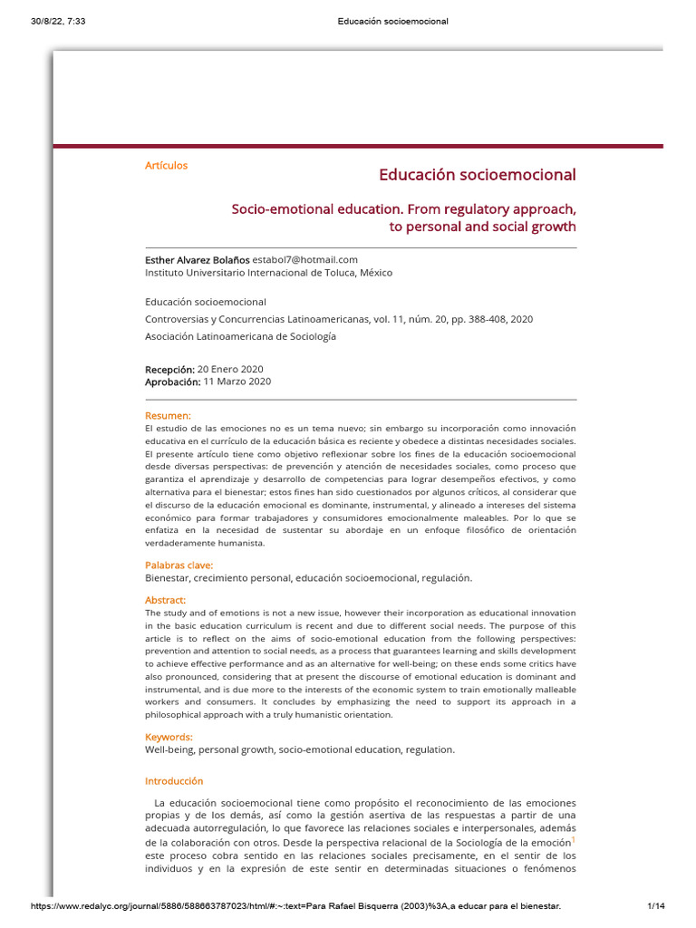 Educación Socioemocional | PDF | Las emociones | Aprendizaje