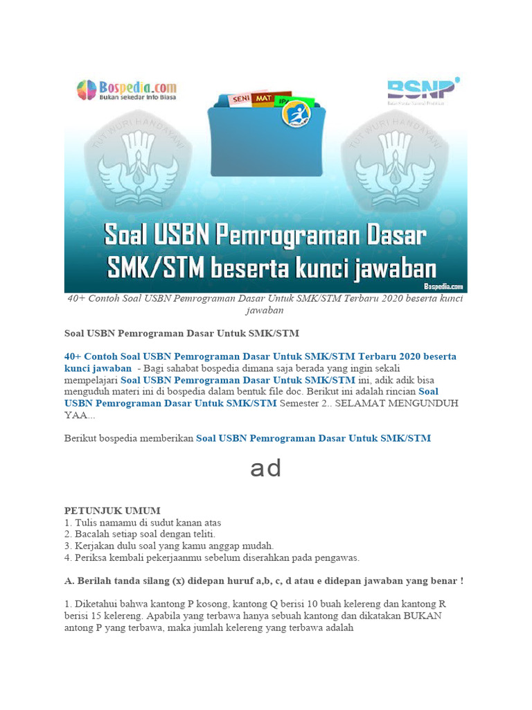 Pemrograman Dasar | PDF