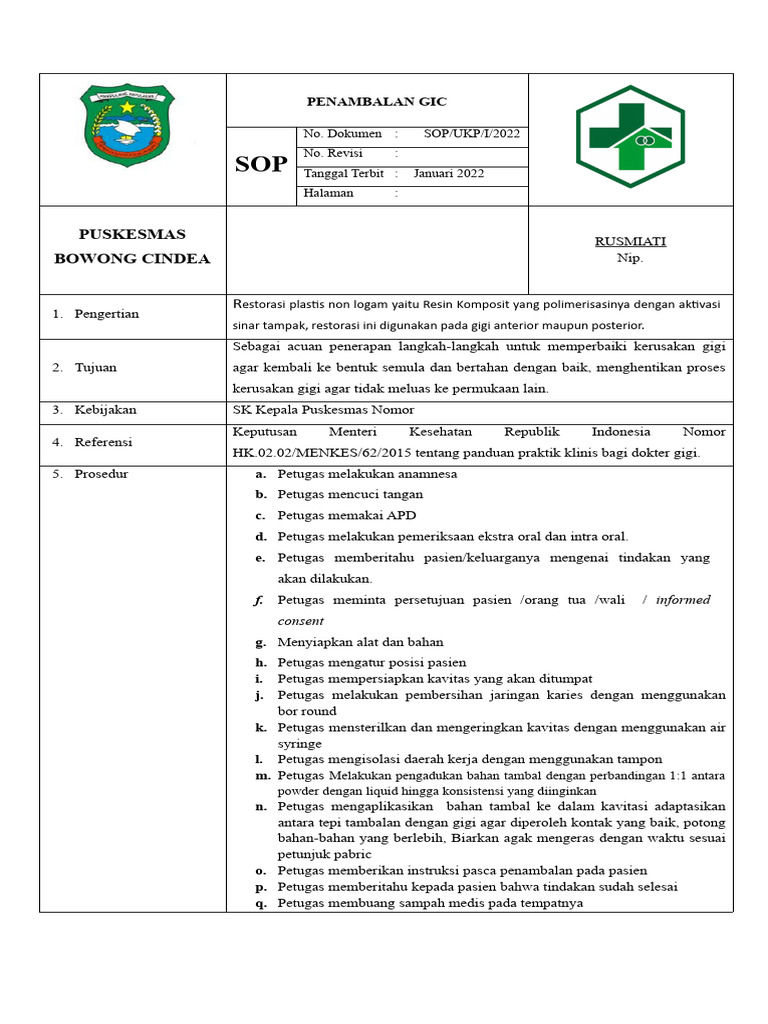 Penambalan Gic | PDF