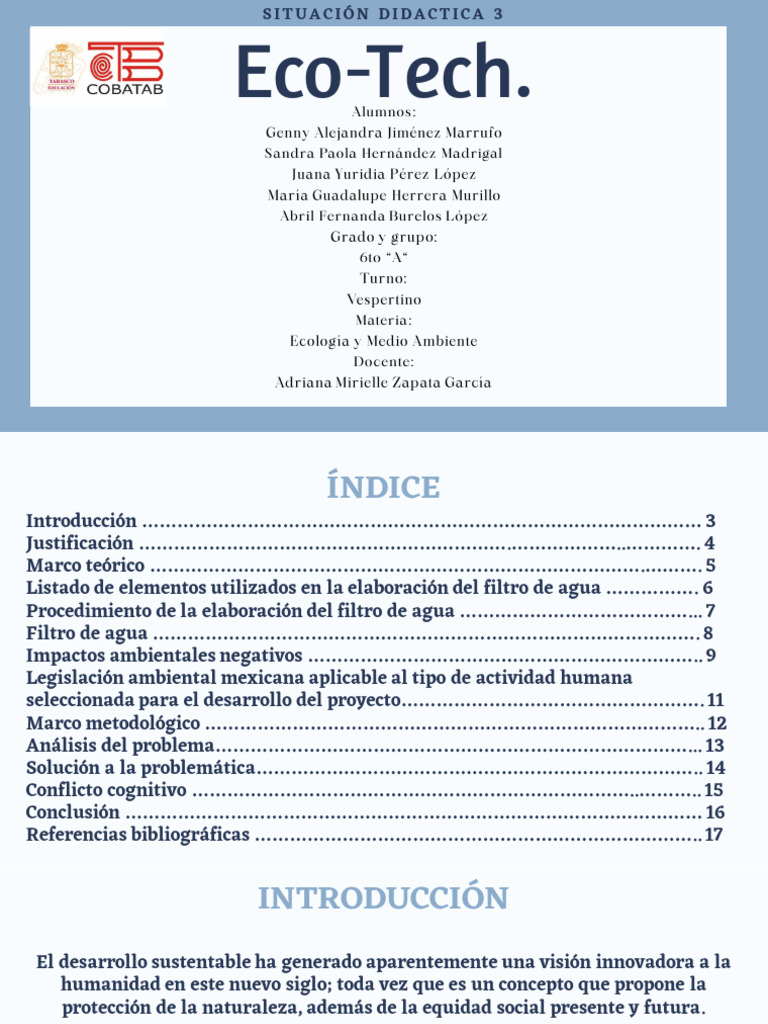 Situación Didáctica Proyecto Ecotech | PDF