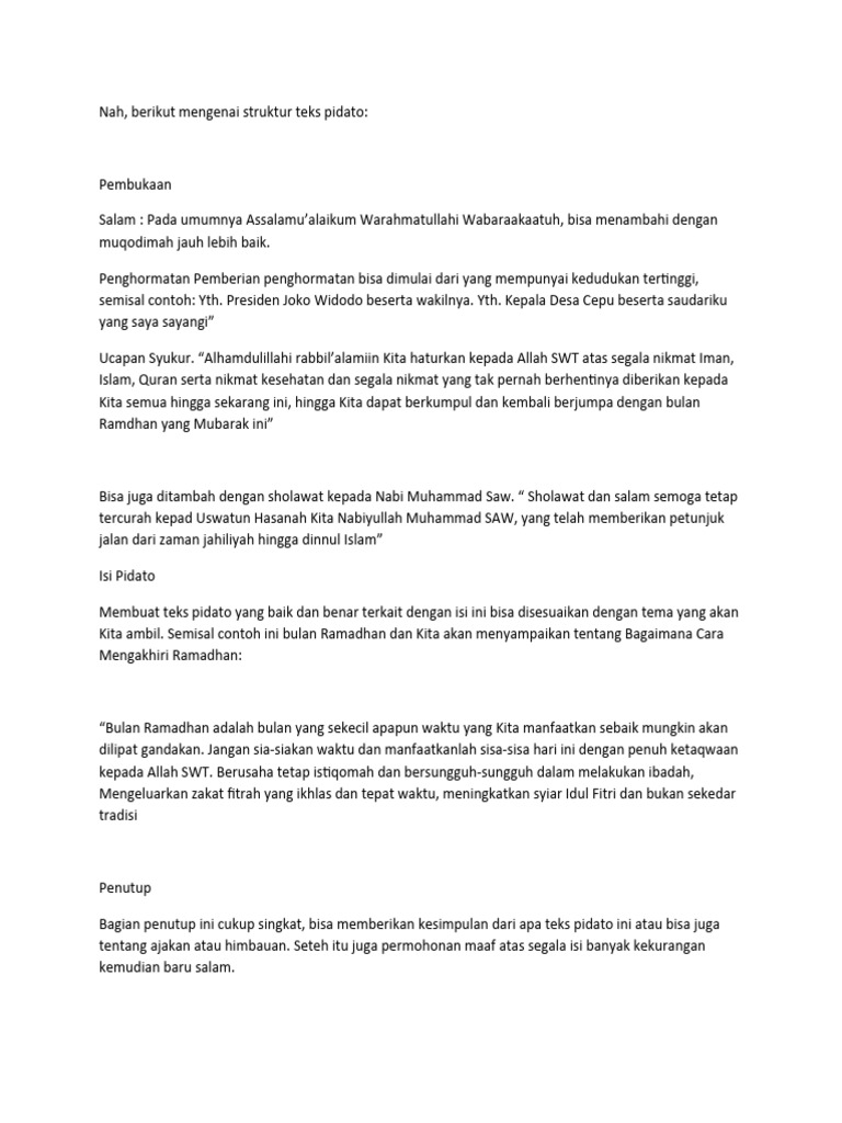 Struktur Pidato | PDF