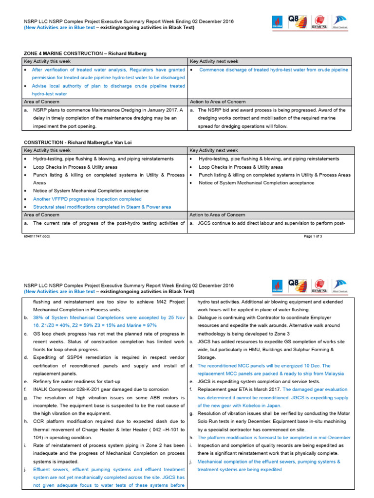 IPMT Weekly Report (RBM) | PDF