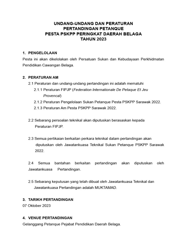 PSKPP Petanque Belaga | PDF