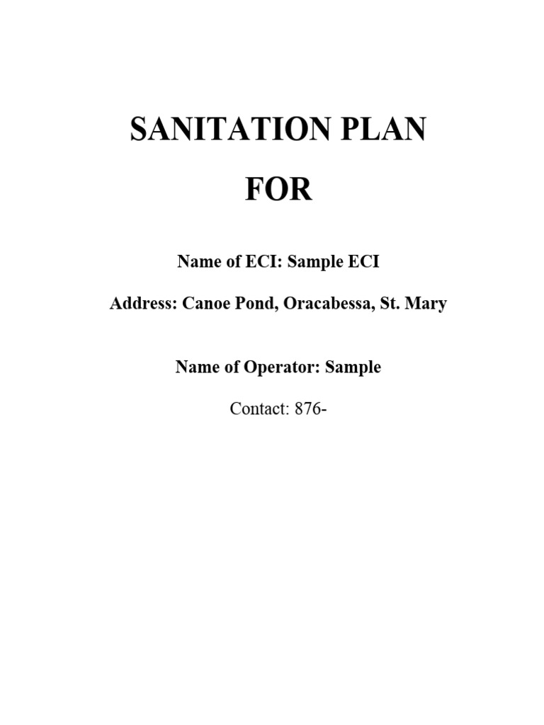 Sanitation Plan | PDF