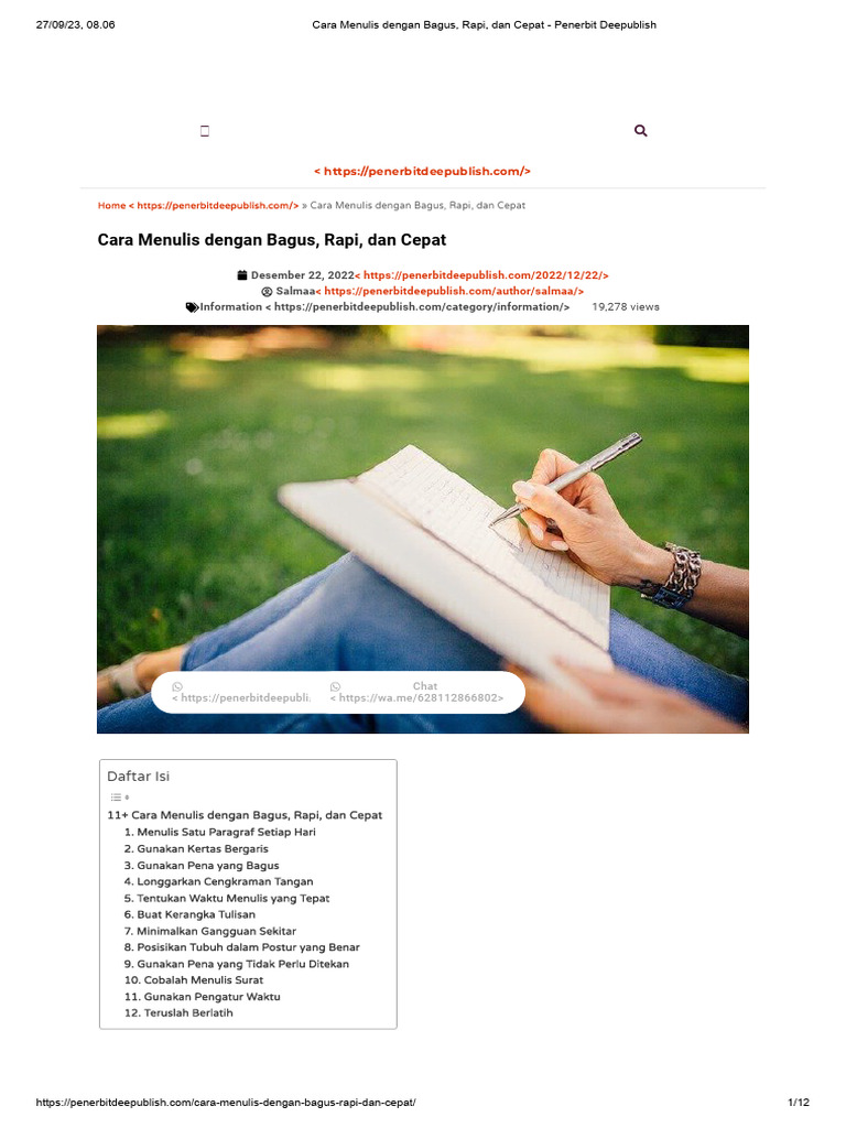 Cara Menulis Dengan Bagus, Rapi, Dan Cepat - Penerbit Deepublish | PDF ...