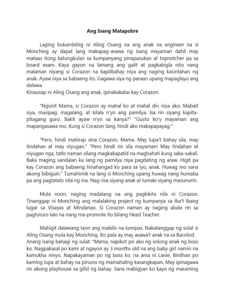 Ang Inang Matapobre | PDF
