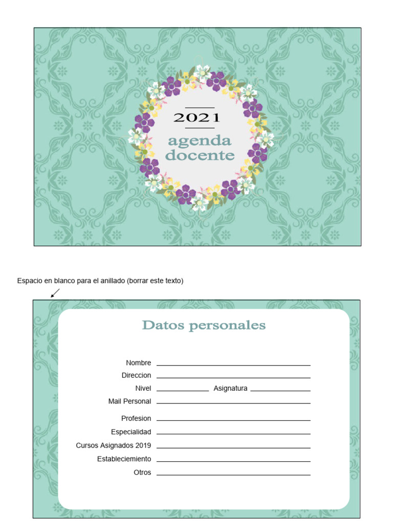 Agenda Docente - 10 - Editable | PDF