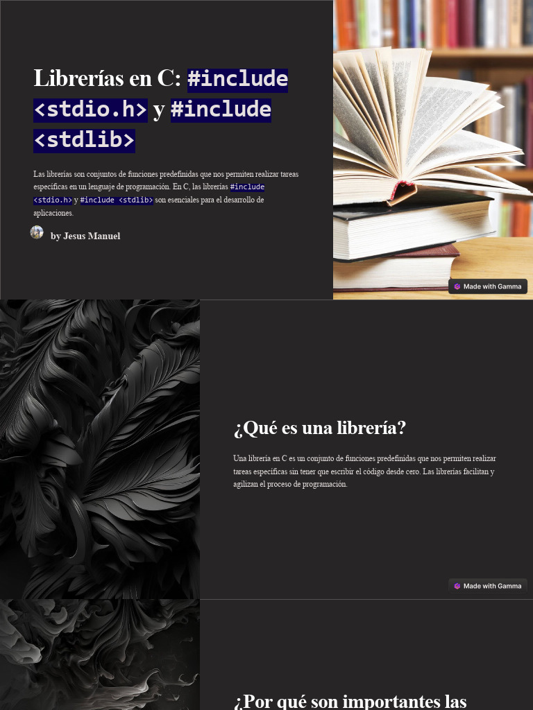 Librerías en C: Y: #Include #Include | Descargar gratis PDF | Programa ...