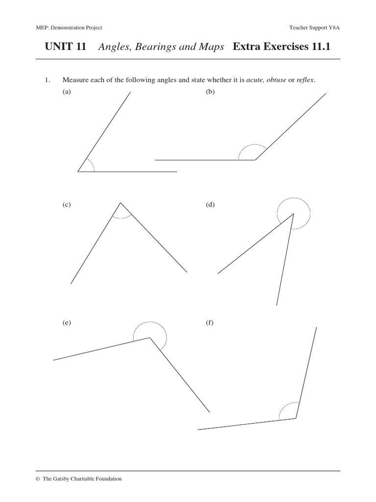 Extra Unit 11 Angles Bearings and Maps | PDF | Angle | Rotation