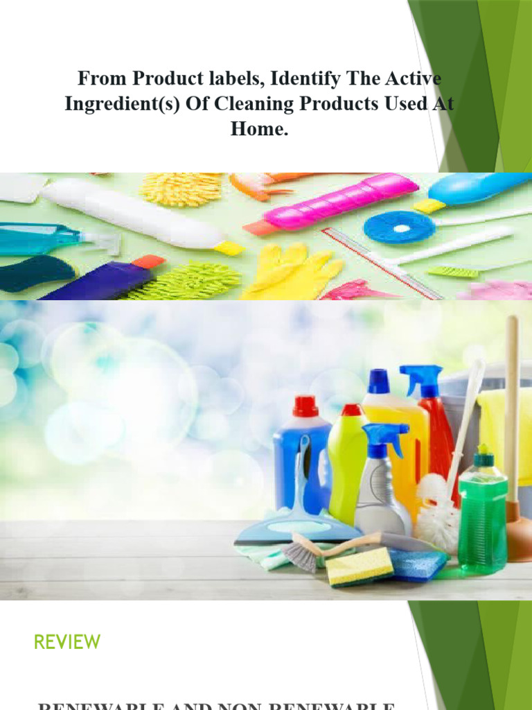 From Product Labels, Identify The Active Ingredient(s) of Cleaning ...
