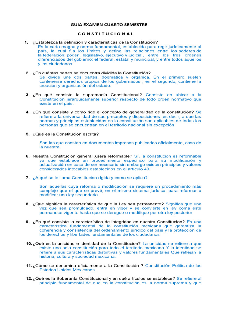 Consti Guia | PDF | Constitución | Federación