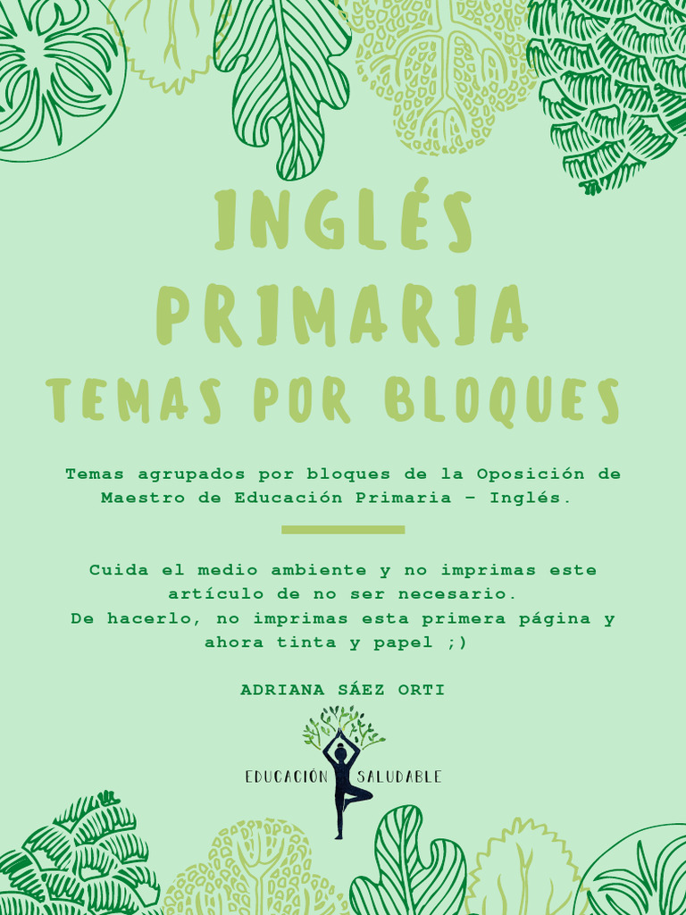 Temario Oposiciones Inglés Primaria | PDF | Plan de estudios | Comunicación