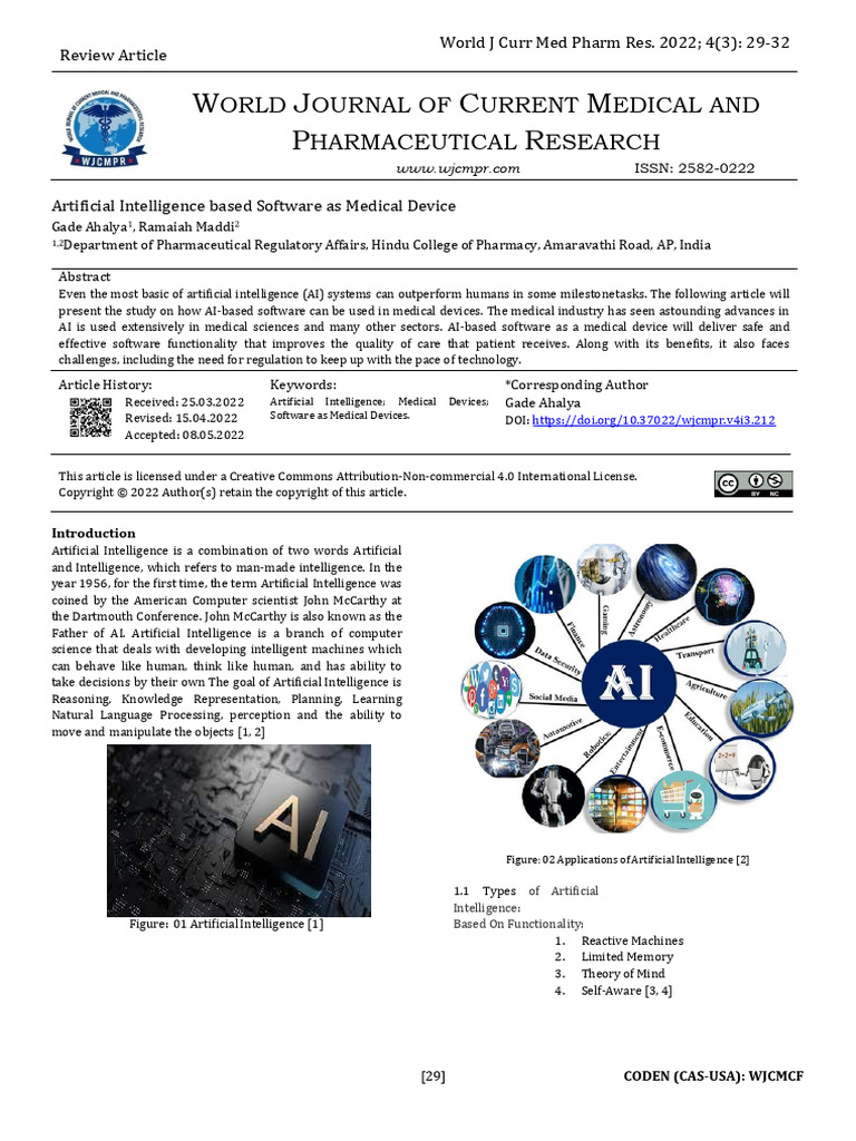 Artificial Intelligence Based Software As Medical Device | PDF