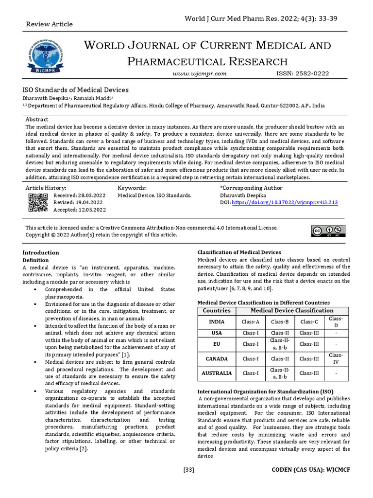 ISO Standards of Medical Devices | PDF | Medical Device | Sterilization ...