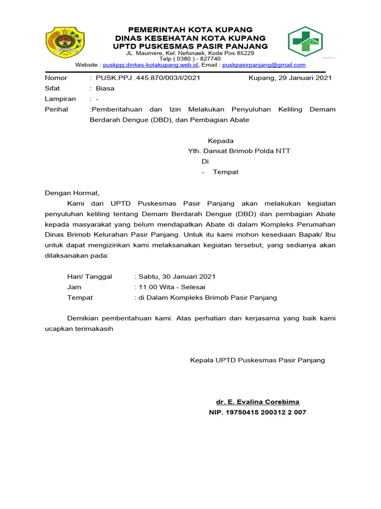 Surat Penyuluhan DBD | PDF