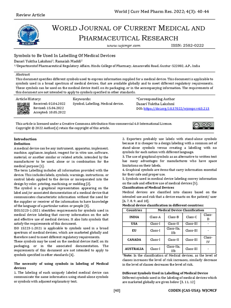 Symbols To Be Used in Labelling of Medical Devices | PDF | Medical Device
