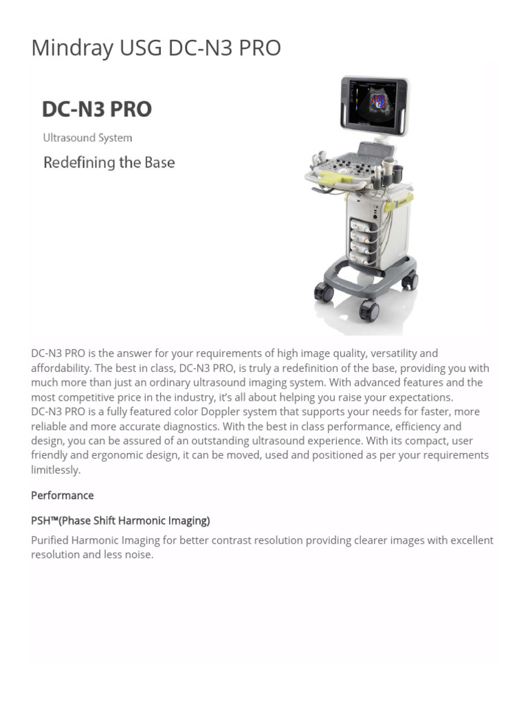 Usg dcn3 Pro | PDF | Medical Ultrasound | Imaging