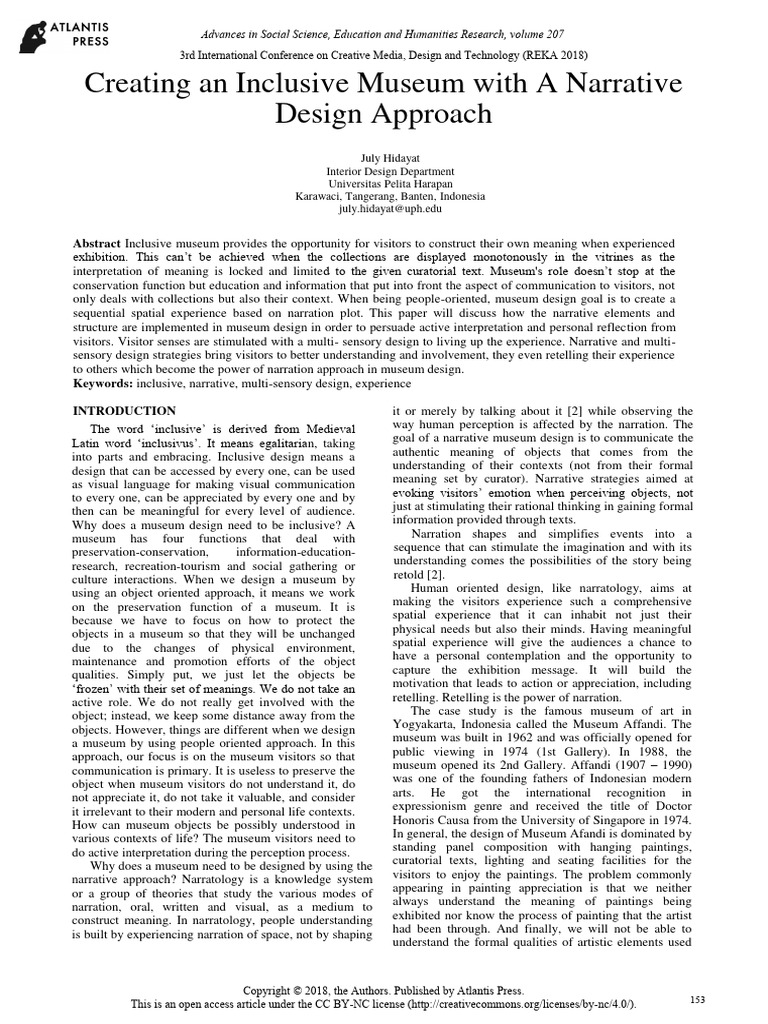 Creating An Inclusive Museum With A Narrative Design Approach | PDF | Narrative | Museum