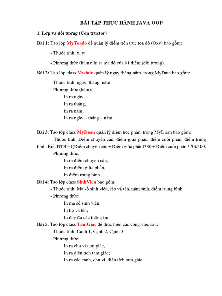 BÀi TẬp ThỰc HÀnh Java Oop Pdf 2885