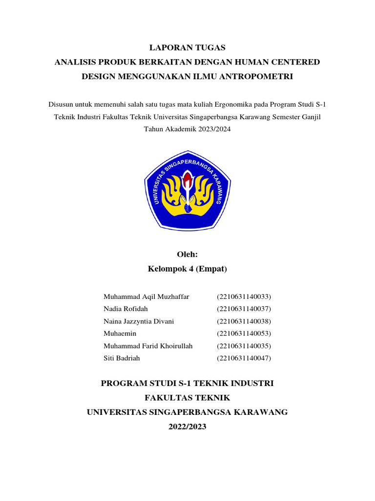 Laporan K4 Ergonomi | PDF | Komputer | Teknologi & Rekayasa