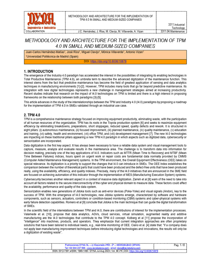 Methodology And Architecture For The Implementation Of Tpm Pdf