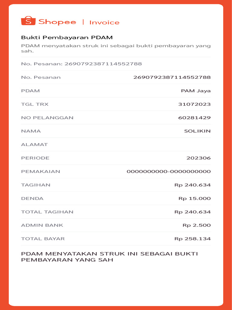 E-Receipt - Tanda Terima Shopee | PDF