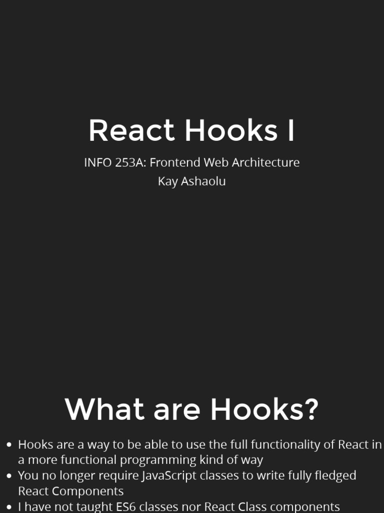 Frontend Webarch React Hooks 1 | PDF