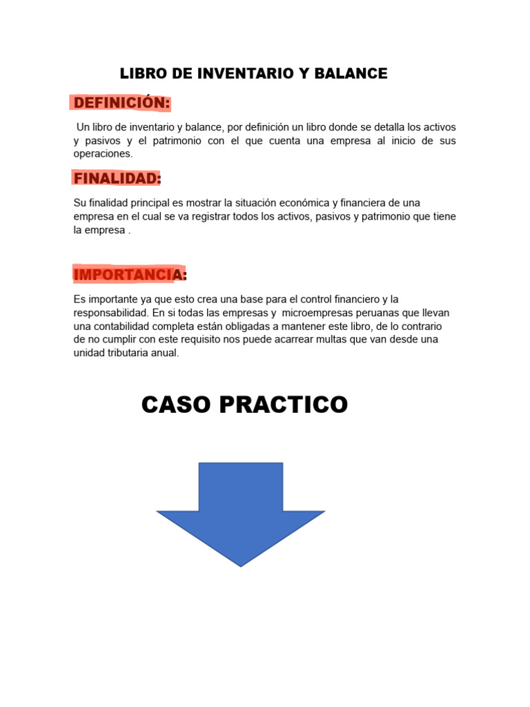 Libro de Balance y Inventario | PDF
