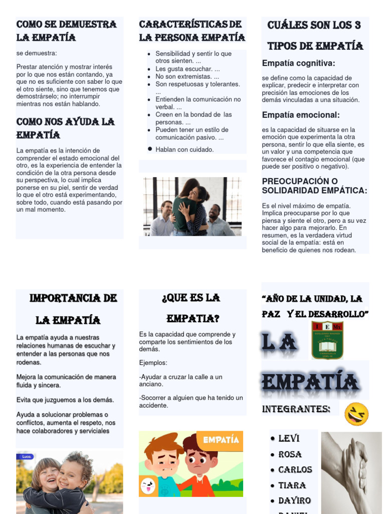 Tipos y demostración de empatía | PDF | Empatía | Las emociones