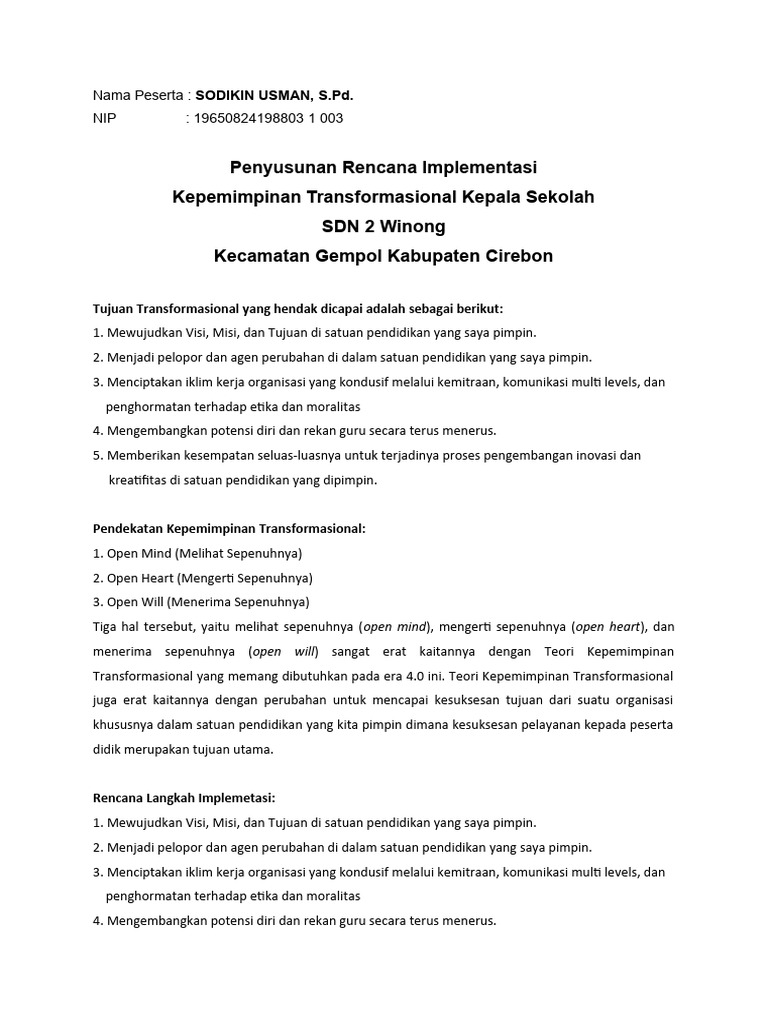 TUGAS PA SODIKIN USMAN_IMPLEMENTASI KEPEMIMPINAN TRANSFORMASI KEPALA ...