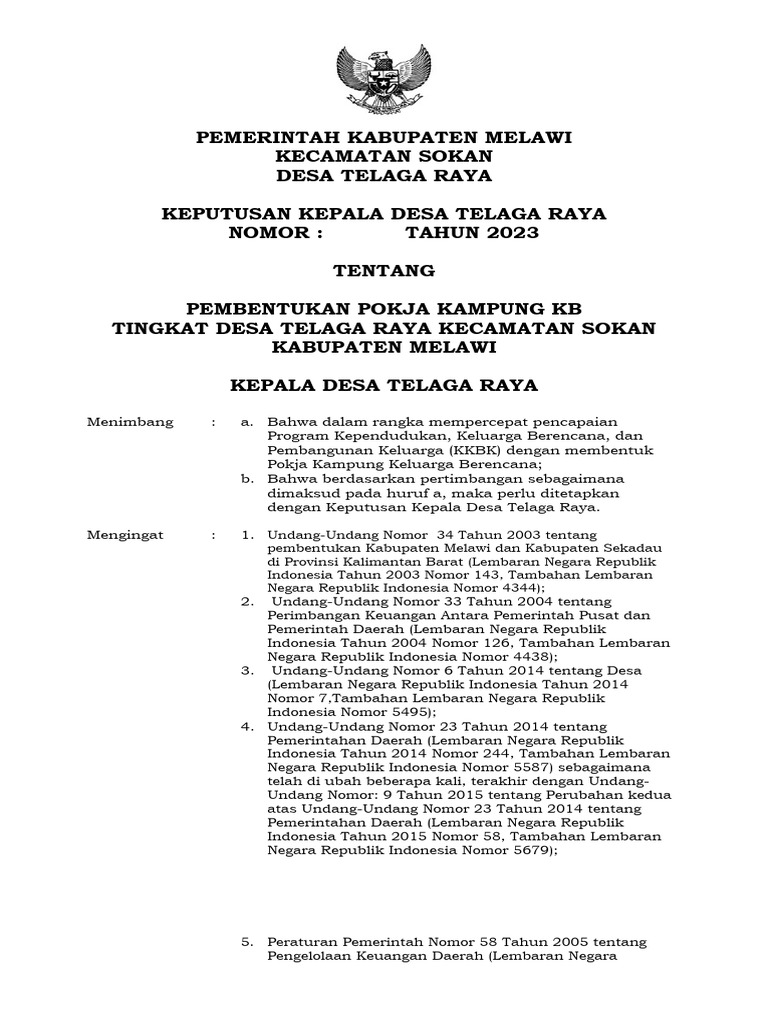 SK Pokja Kampung KB | PDF