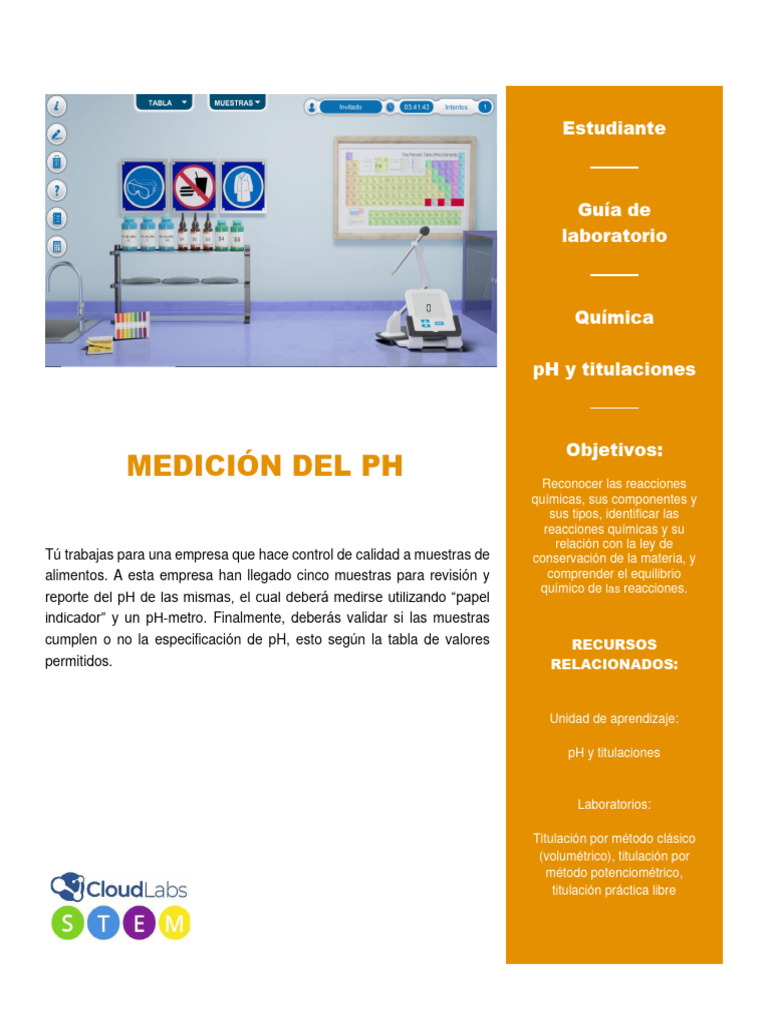 QI - Lab. 2 - Medición Del PH - Estudiante | PDF | Valoración | Química