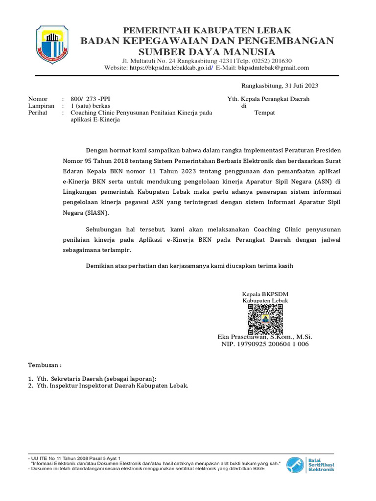 Undangan E-Kinerja (1) - Signed | PDF