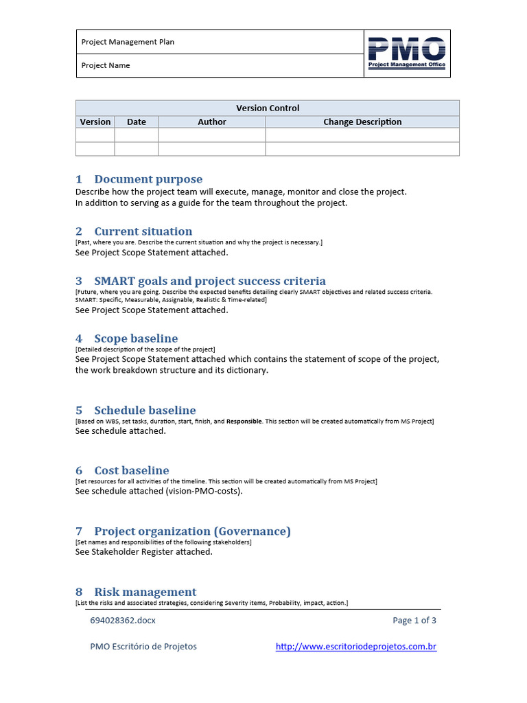 Project Management Plan | PDF | Project Management | Business