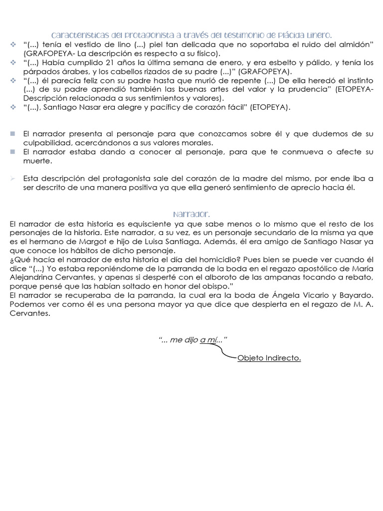 Análisis Del Libro Crónica de Una Muerte Anunciada | PDF