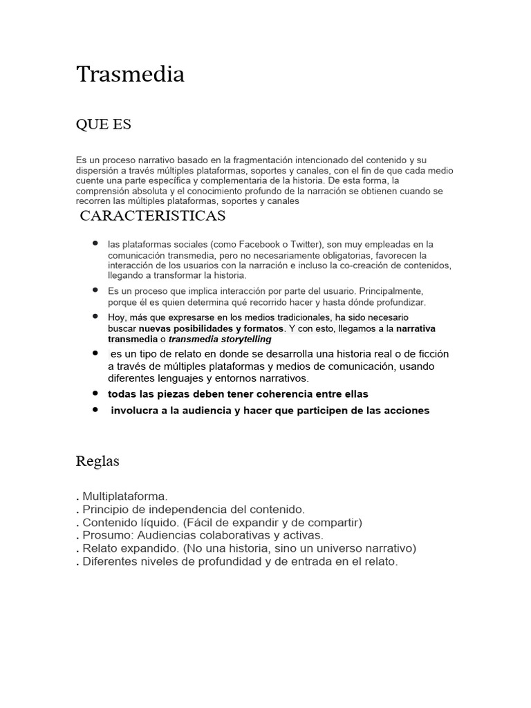 Trasmedia | PDF | Ciencias sociales