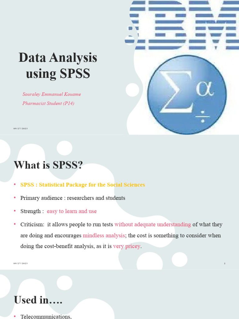 Spss Presentation | PDF | Spss | Statistics