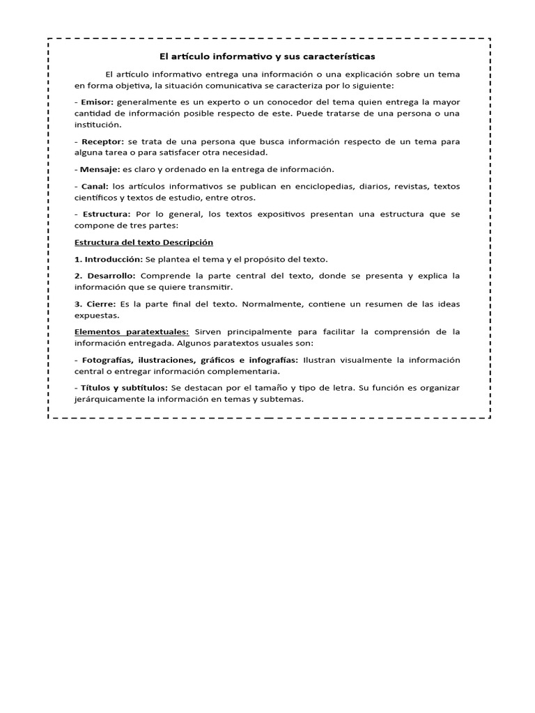 El Articulo Informativo Guia | PDF | Información | Comunicación