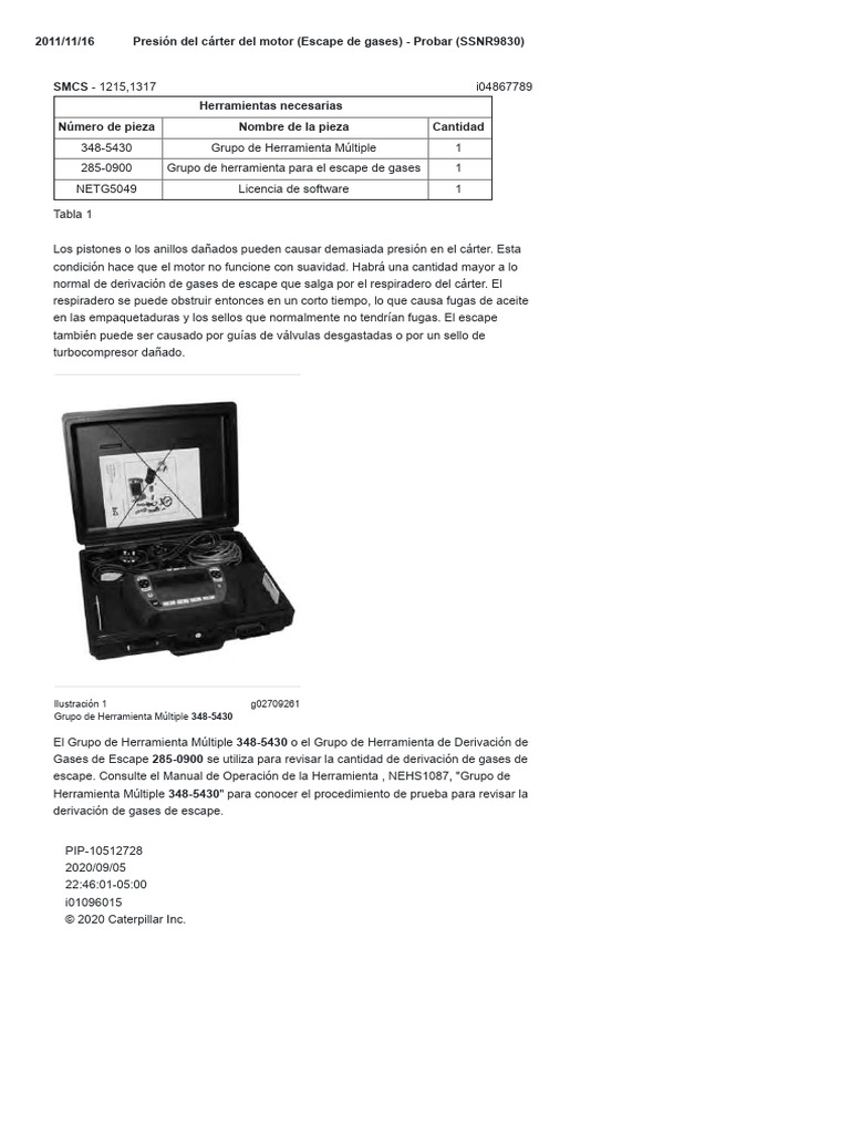 Presión Del Cárter Del Motor | PDF