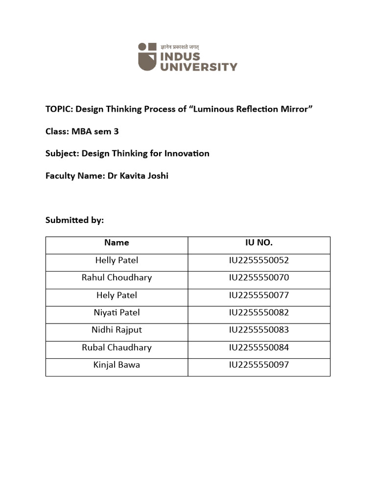 Design Thinking Report | PDF | Usability | Design Thinking