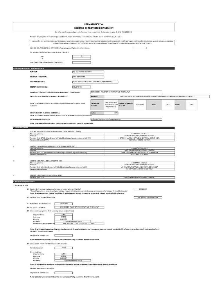 Formato N°07A Grass Pangoa | PDF | Oferta (economía) | Asociación ...