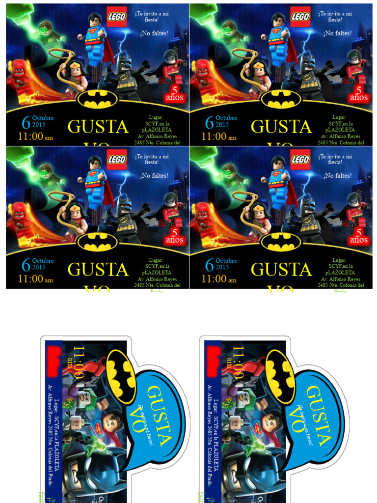 Kit Imprimible Batman Lego SH Parte 1 | PDF