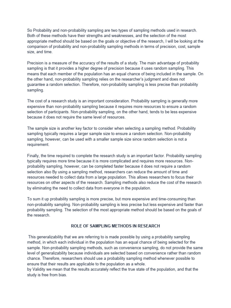 Samplimg Methods Explanation | PDF