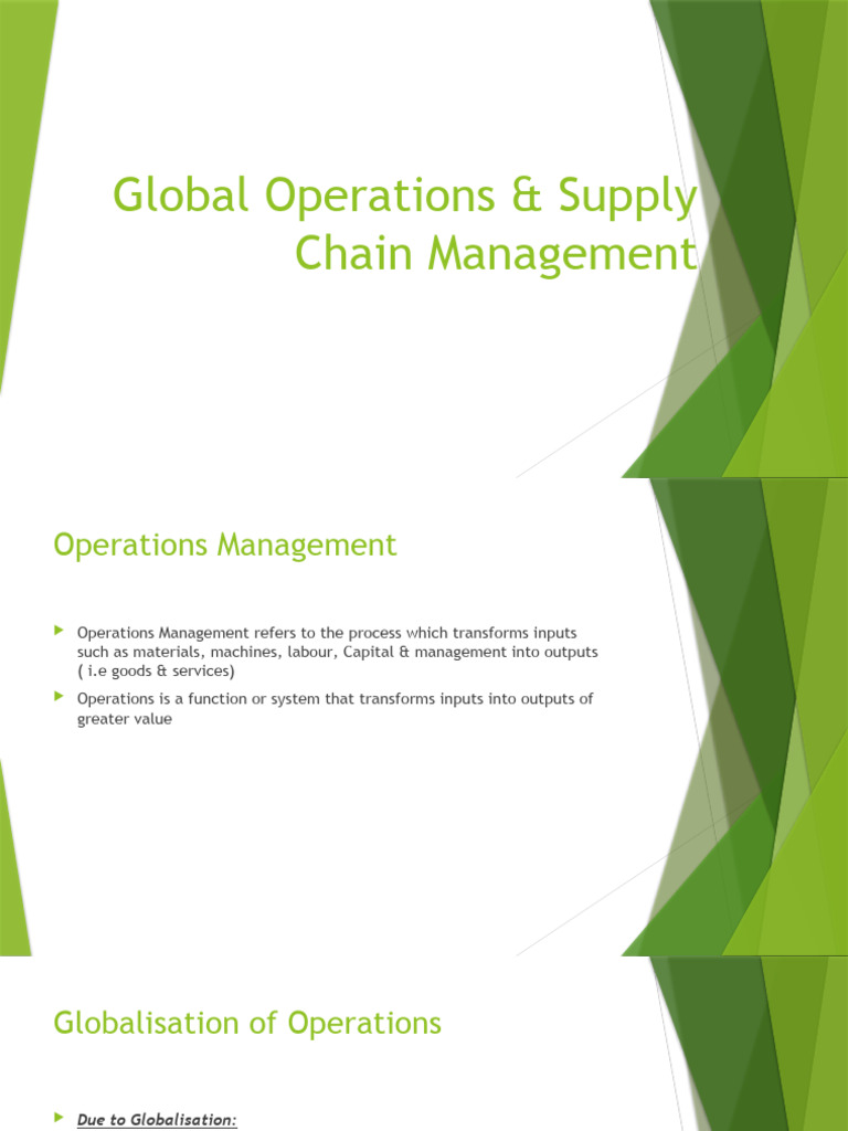Global Operations & Supply Chain Management | PDF | Cargo | Logistics