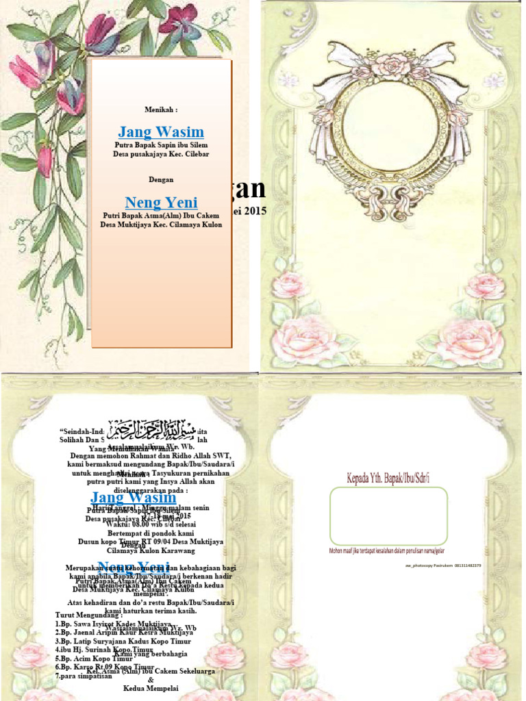 CONTOH UNDANGAN NIKAH | PDF
