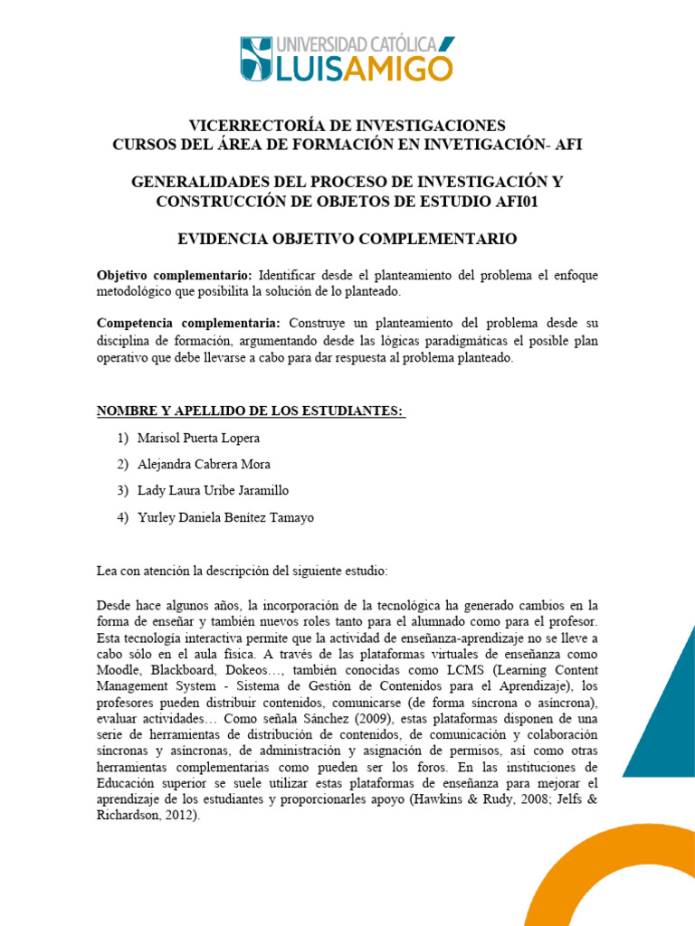 Estudio de Caso AFI01-Grupo16 | PDF | Enseñando | Conocimiento