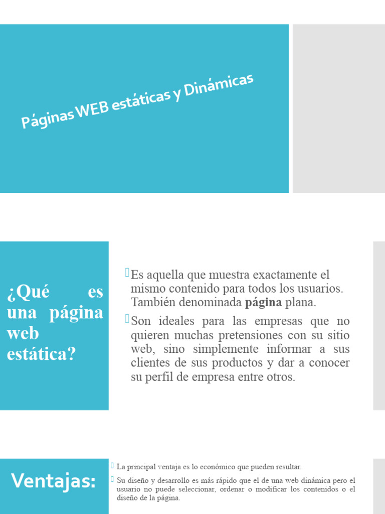Páginas WEB Estáticas y Dinámicas | PDF | HTML | Red mundial
